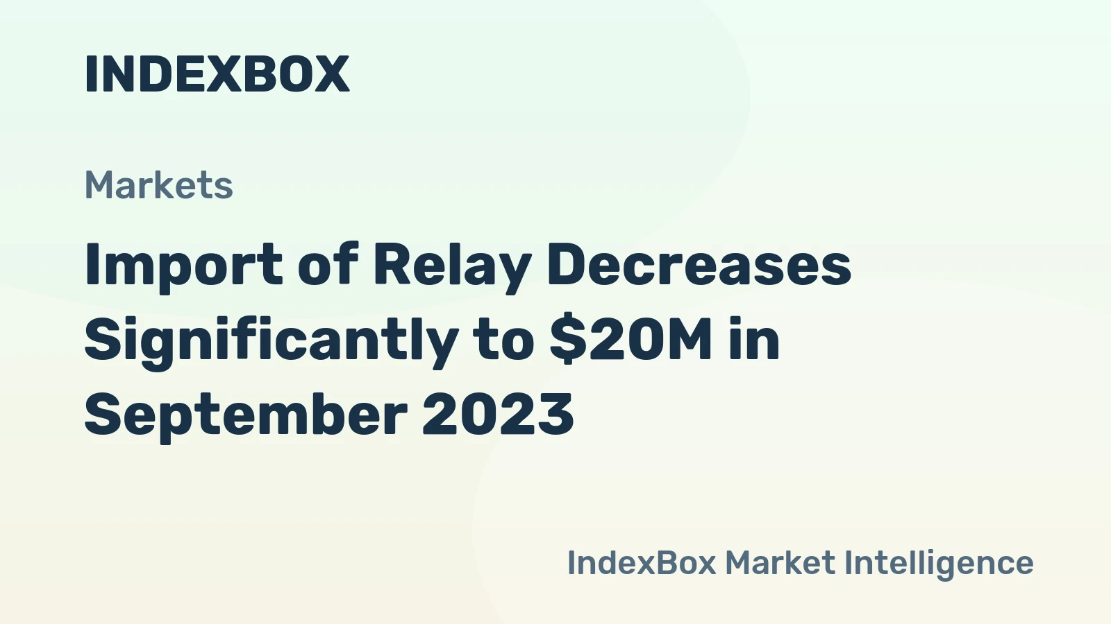 Import of Relay Decreases Significantly to $20M in September 2023