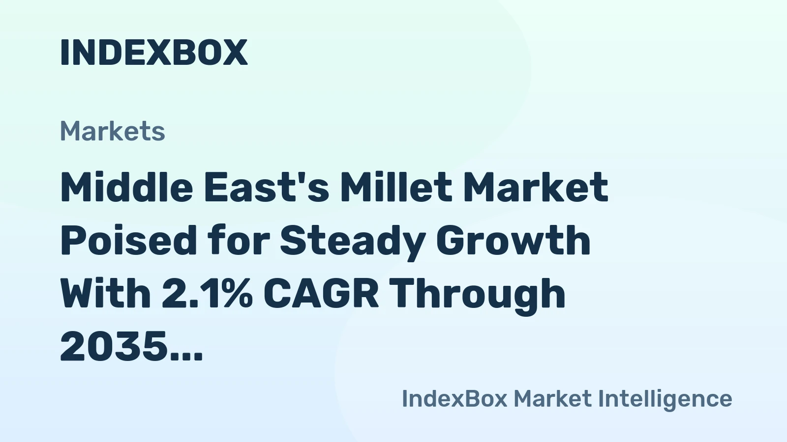 Middle East's Millet Market Poised for Steady Growth With 2.1% CAGR Through 2035