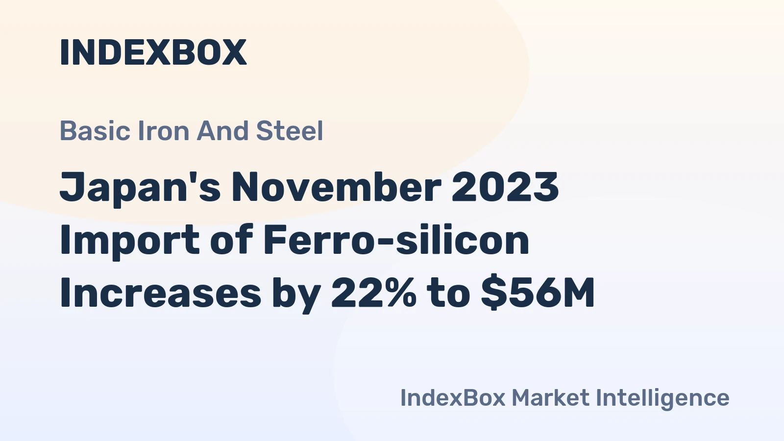 Japan's November 2023 Import of Ferro-silicon Increases by 22% to $56M