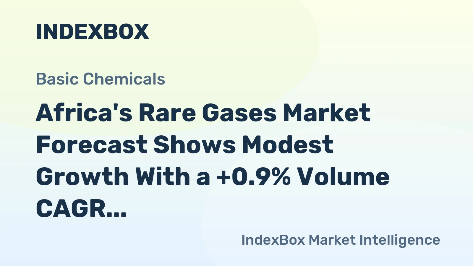 Africa's Rare Gases Market Forecast Shows Modest Growth With a +0.9% Volume CAGR Through 2035