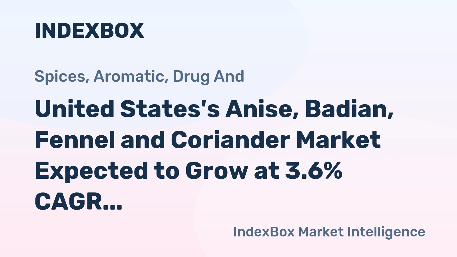 United States's Anise, Badian, Fennel and Coriander Market Expected to Grow at 3.6% CAGR Over Next Decade