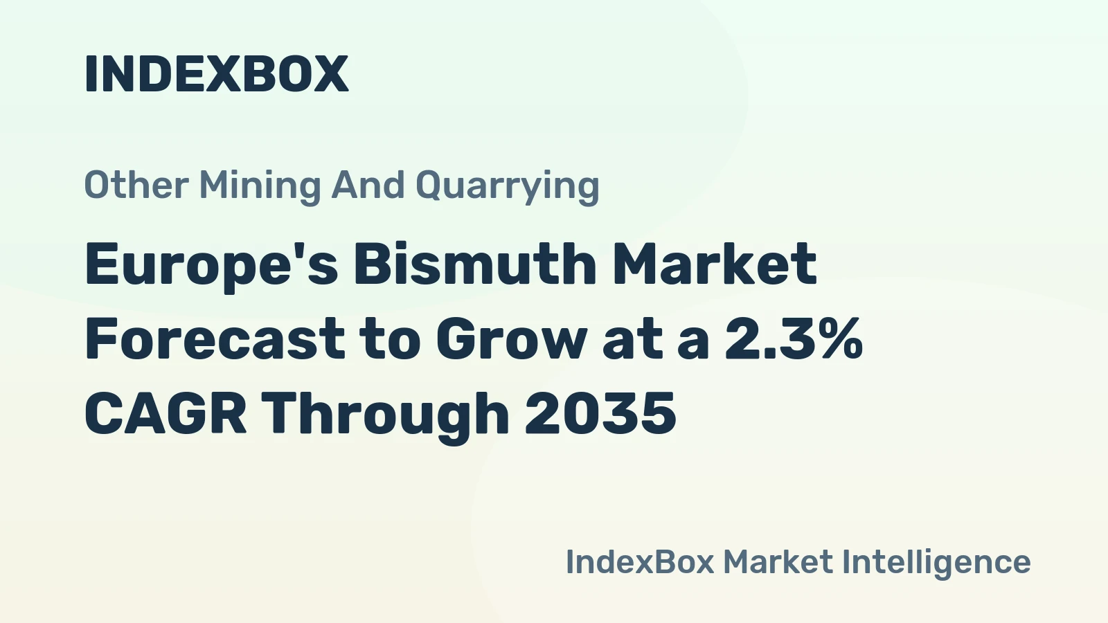 Europe's Bismuth Market Forecast to Grow at a 2.3% CAGR Through 2035