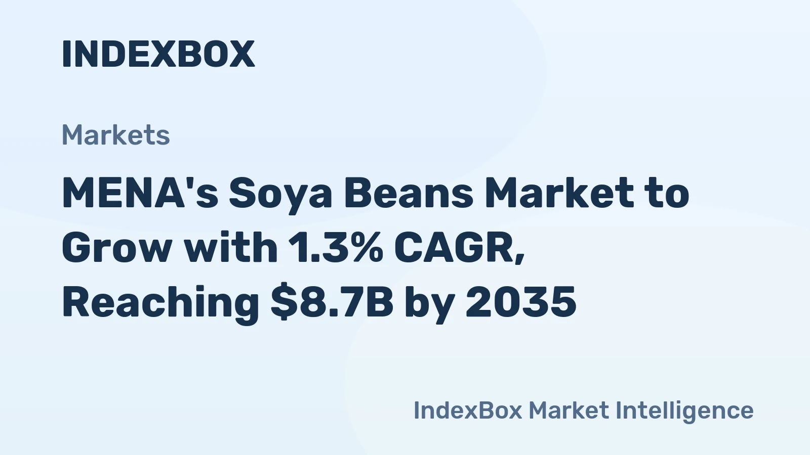 MENA's Soya Beans Market to Grow with 1.3% CAGR, Reaching $8.7B by 2035