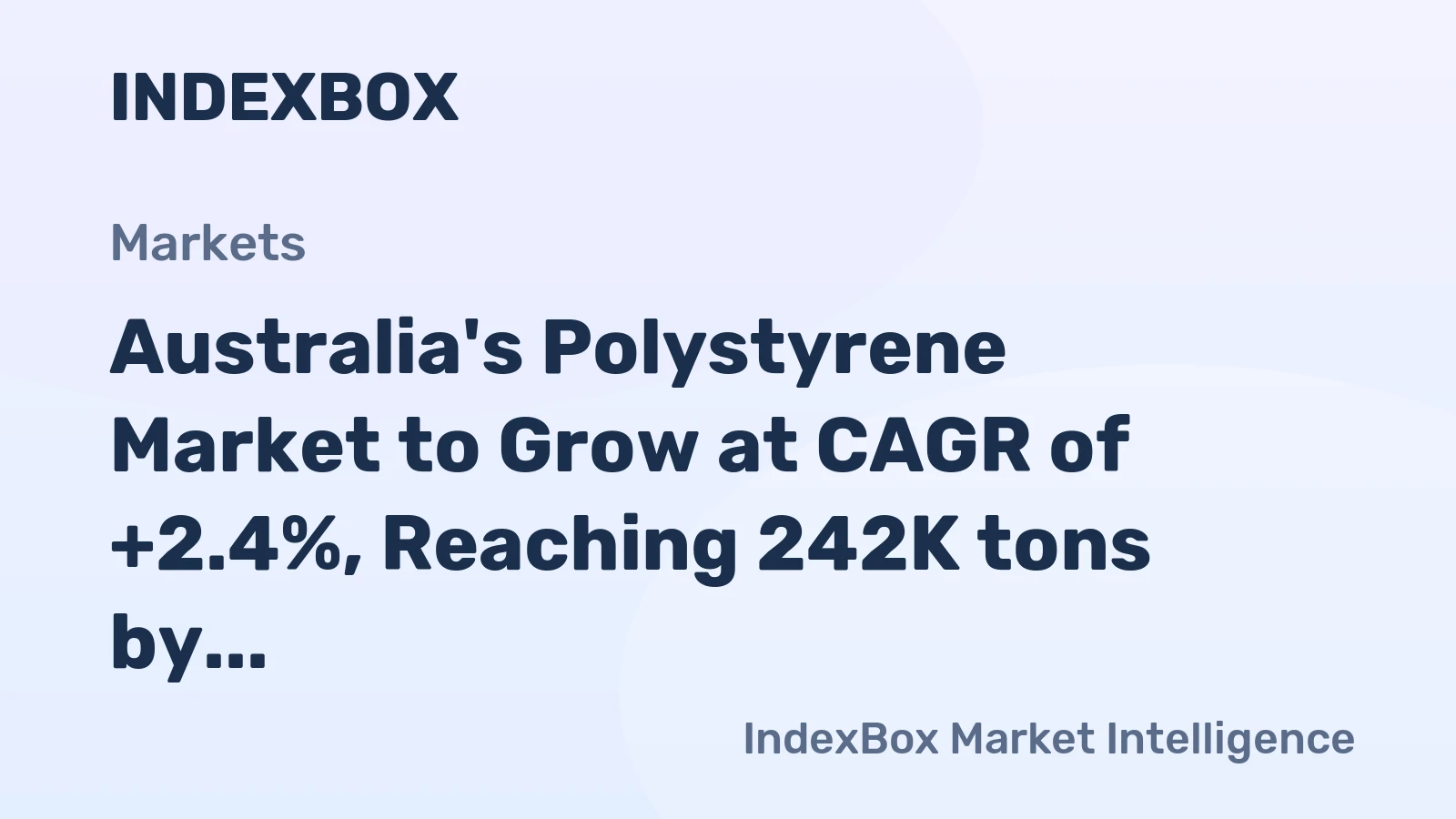 Australia's Polystyrene Market to Grow at CAGR of +2.4%, Reaching 242K tons by 2035