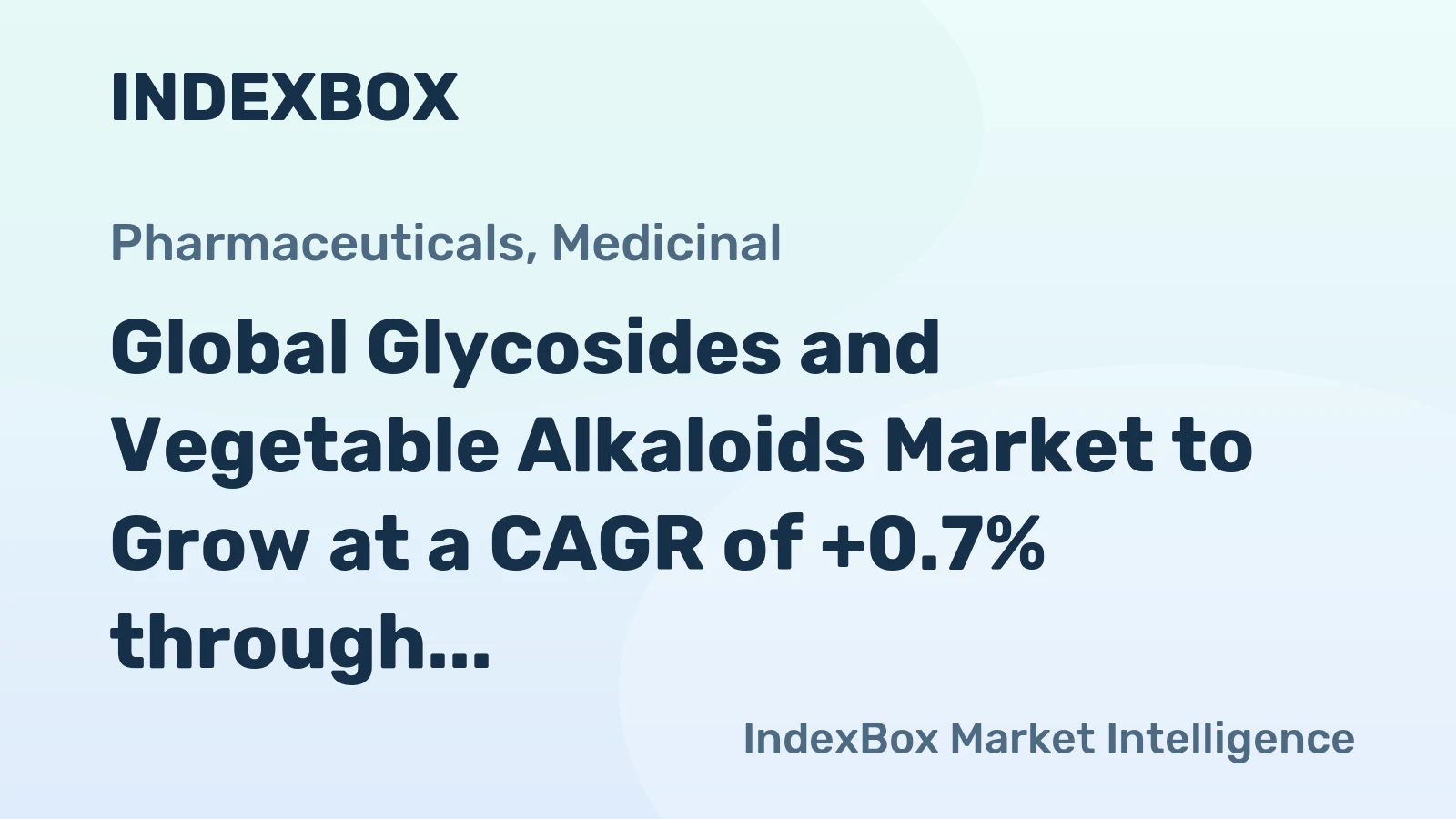 Global Glycosides and Vegetable Alkaloids Market to Grow at a CAGR of +0.7% through 2035