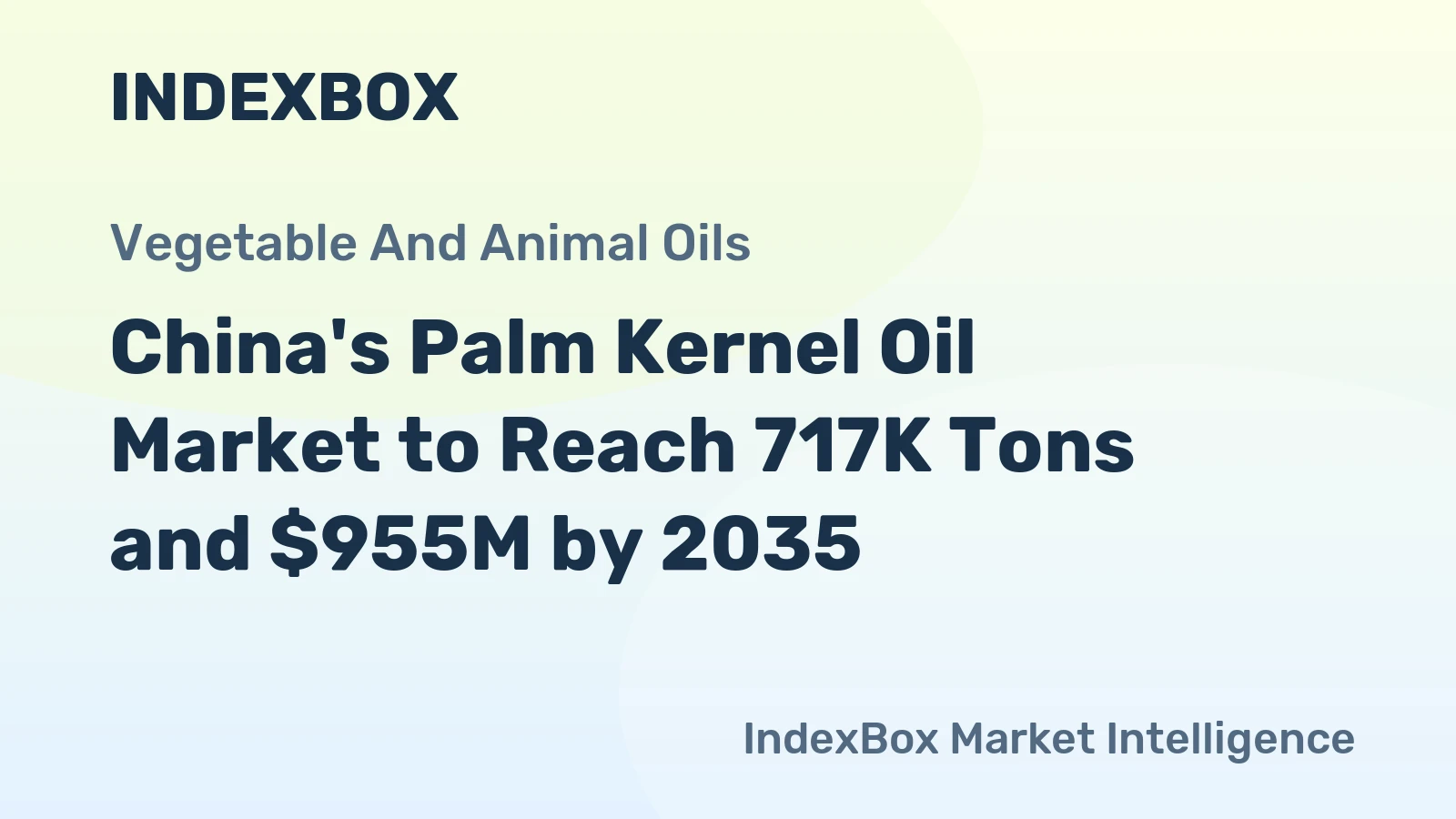China's Palm Kernel Oil Market to Reach 717K Tons and $955M by 2035