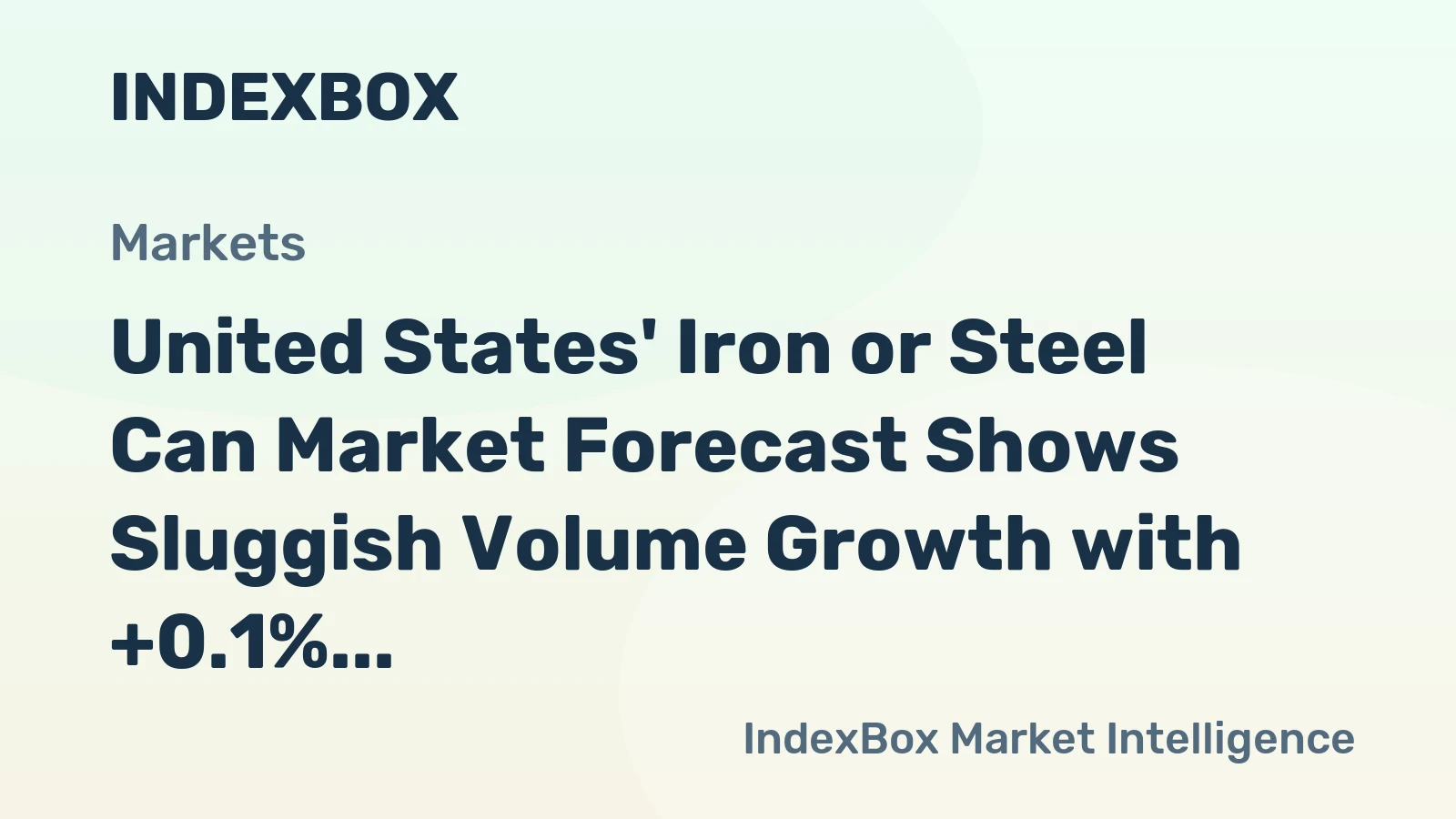 United States' Iron or Steel Can Market Forecast Shows Sluggish Volume Growth with +0.1% CAGR Through 2035