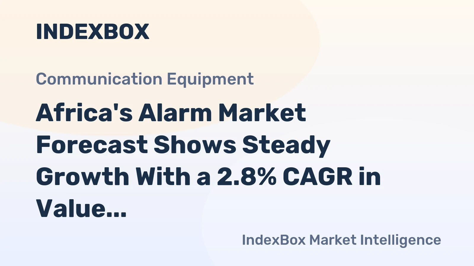 Africa's Alarm Market Forecast Shows Steady Growth With a 2.8% CAGR in Value Through 2035