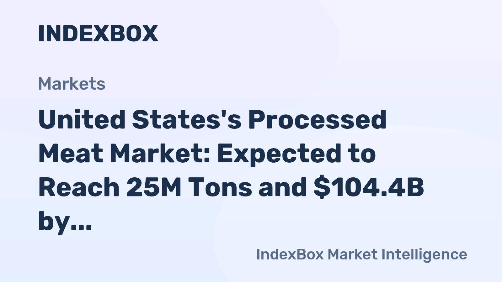 United States's Processed Meat Market: Expected to Reach 25M Tons and $104.4B by 2035