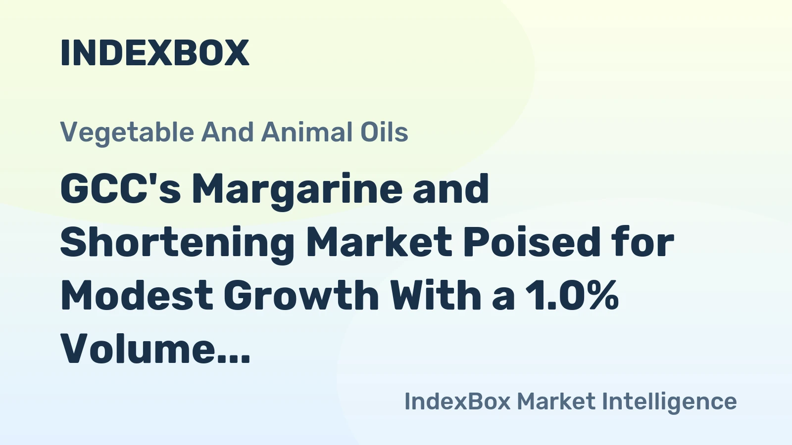 GCC's Margarine and Shortening Market Poised for Modest Growth With a 1.0% Volume CAGR Through 2035