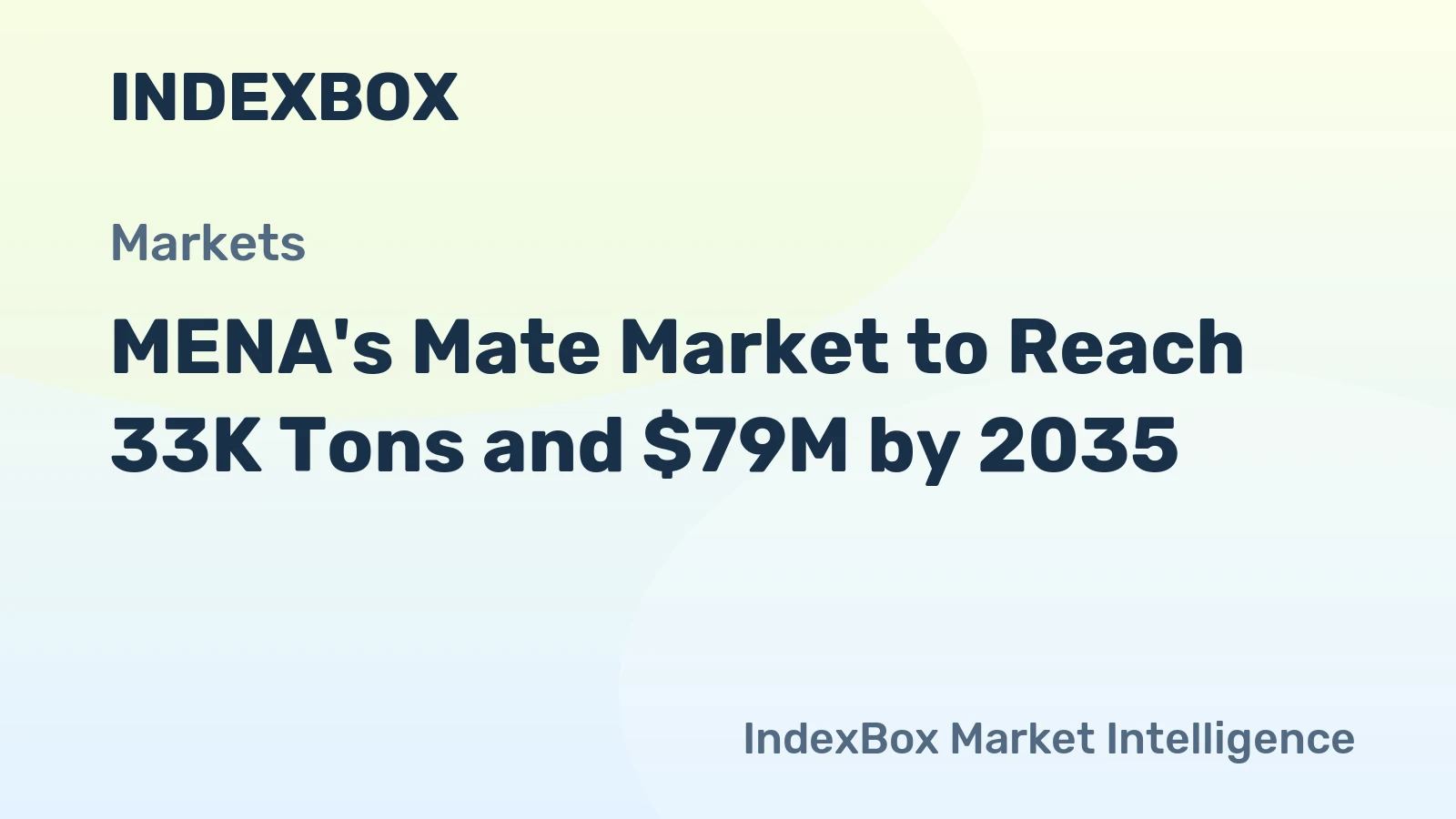 MENA's Mate Market to Reach 33K Tons and $79M by 2035
