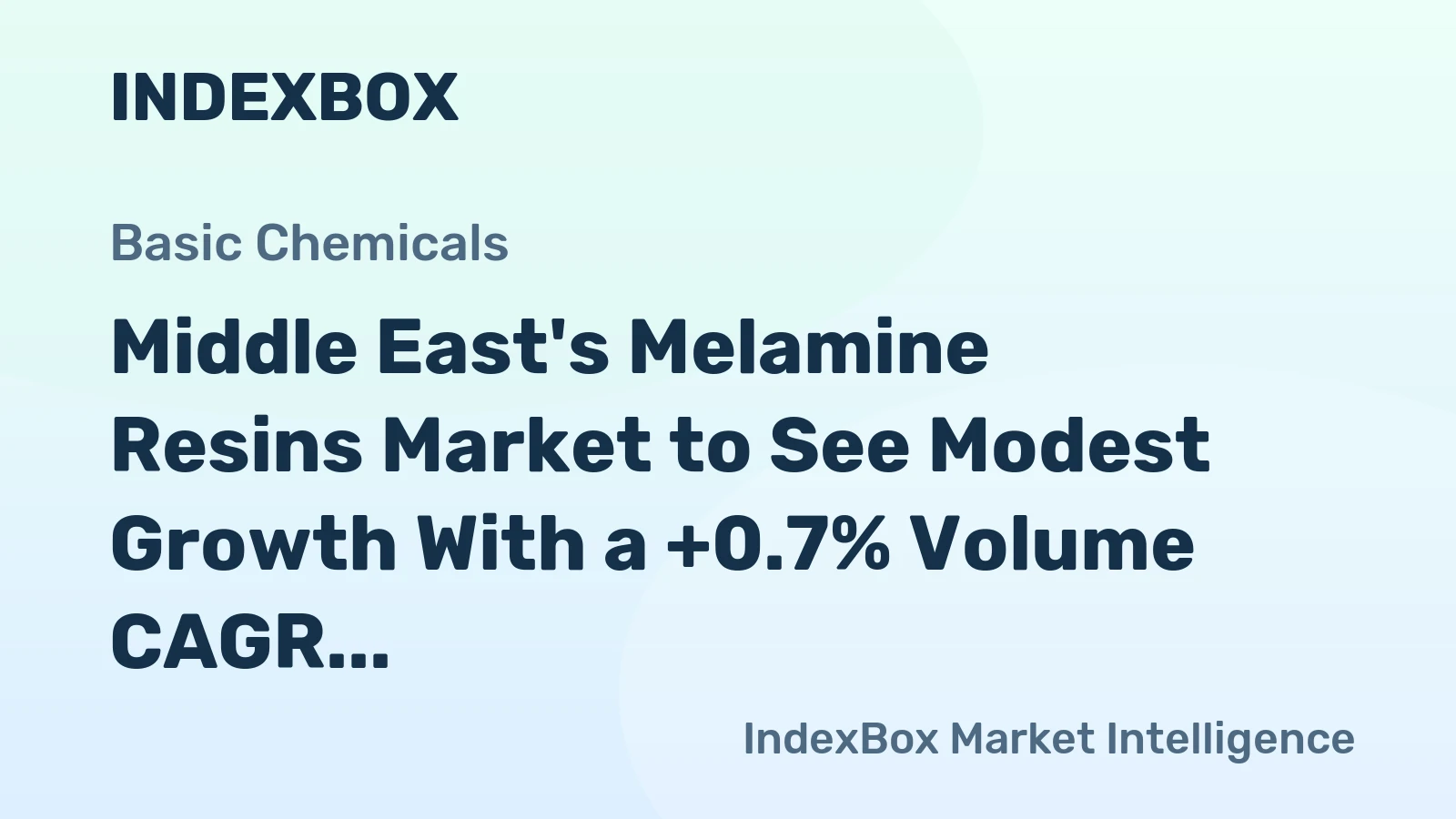 Middle East's Melamine Resins Market to See Modest Growth With a +0.7% Volume CAGR