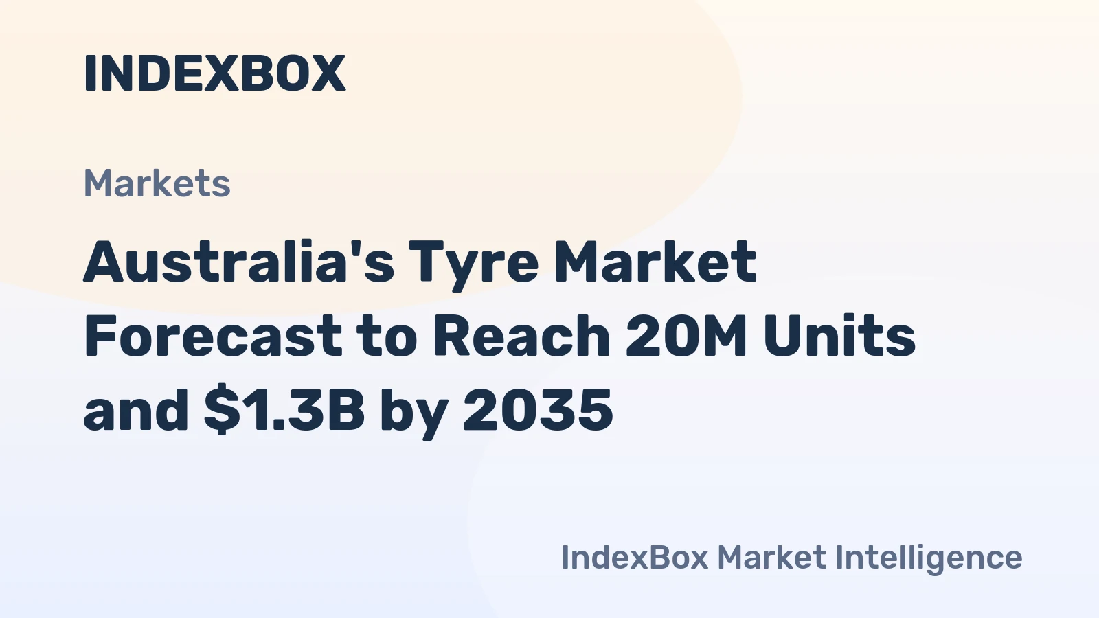 Australia's Tyre Market Forecast to Reach 20M Units and $1.3B by 2035
