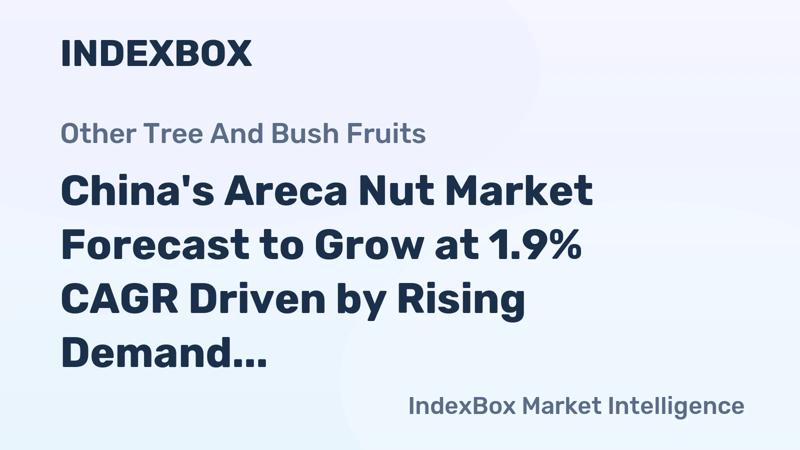 China's Areca Nut Market Forecast to Grow at 1.9% CAGR Driven by Rising Demand