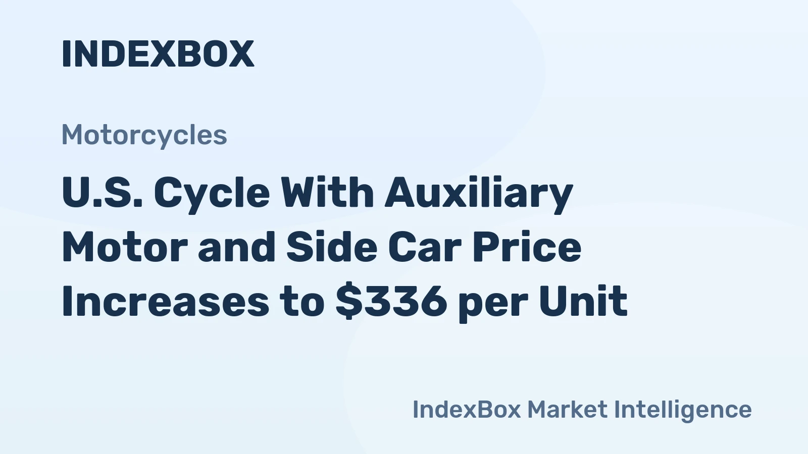U.S. Cycle With Auxiliary Motor and Side Car Price Increases to $336 per Unit