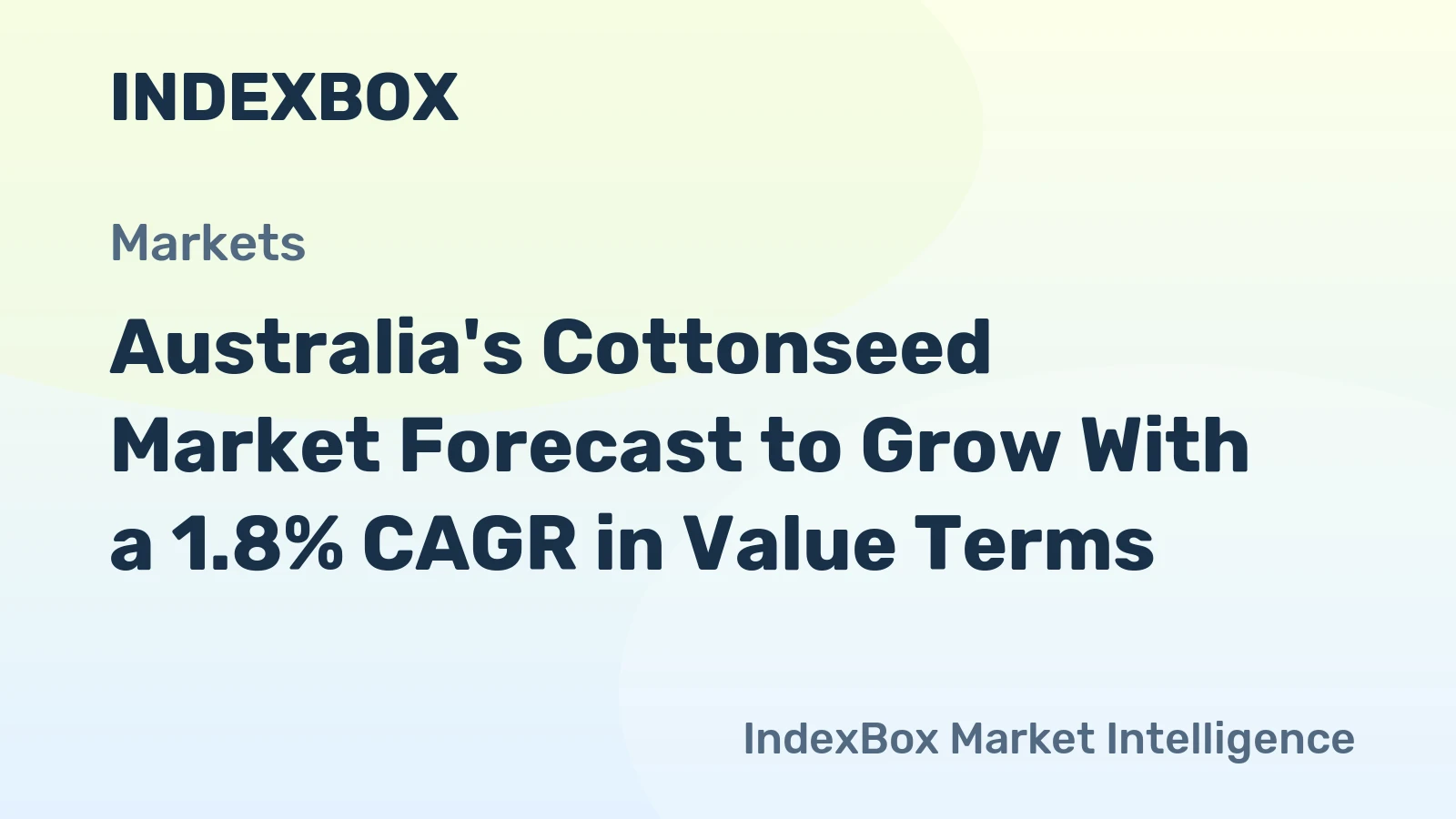 Australia's Cottonseed Market Forecast to Grow With a 1.8% CAGR in Value Terms