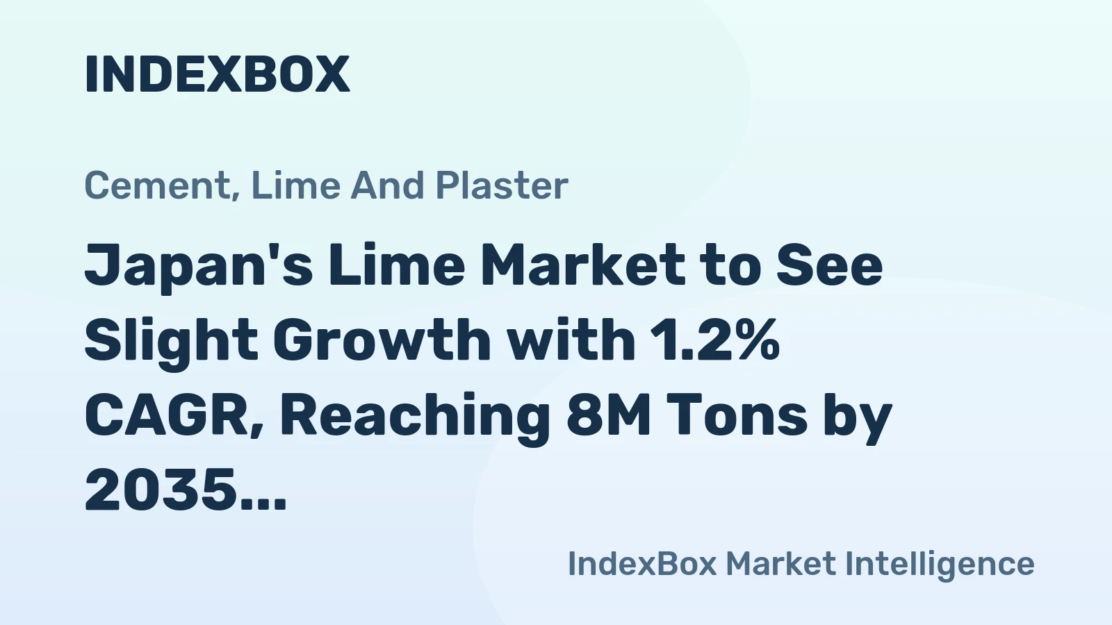 Japan's Lime Market to See Slight Growth with 1.2% CAGR, Reaching 8M Tons by 2035