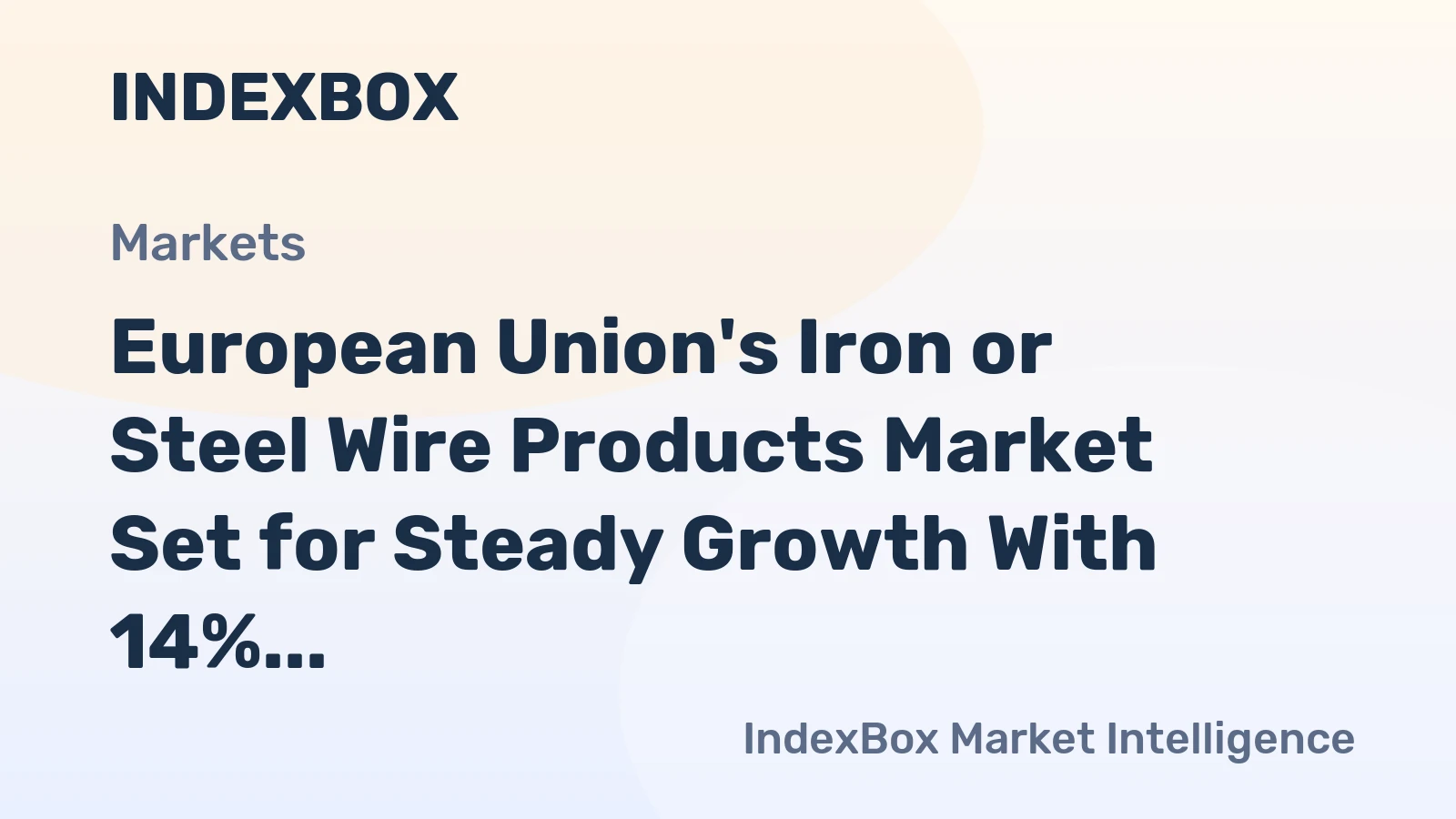 European Union's Iron or Steel Wire Products Market Set for Steady Growth With 14% Volume CAGR