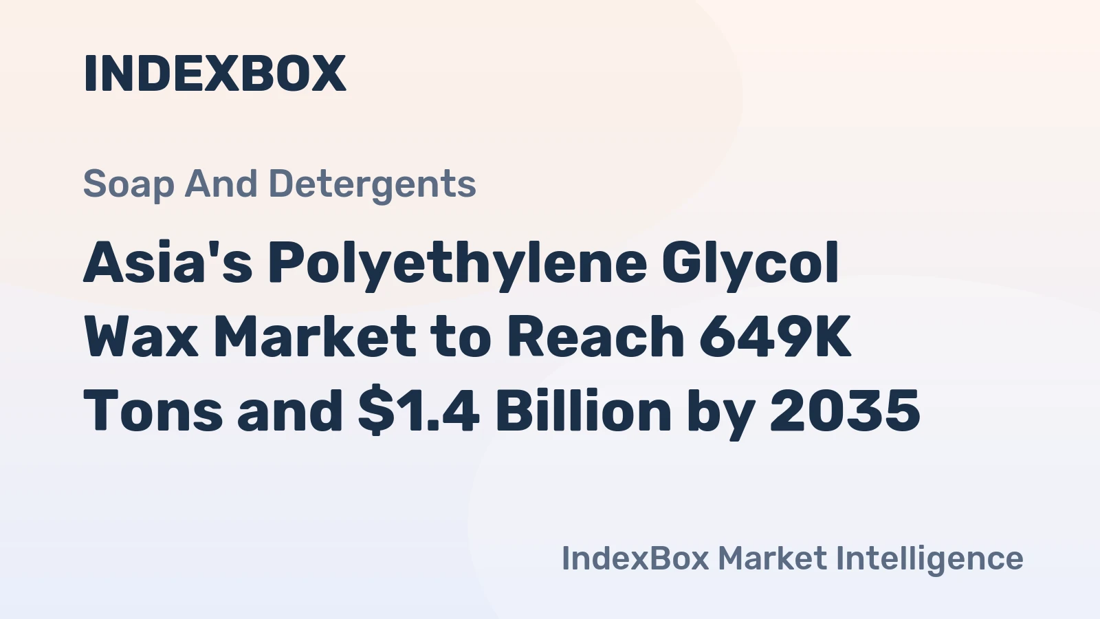 Asia's Polyethylene Glycol Wax Market to Reach 649K Tons and $1.4 Billion by 2035