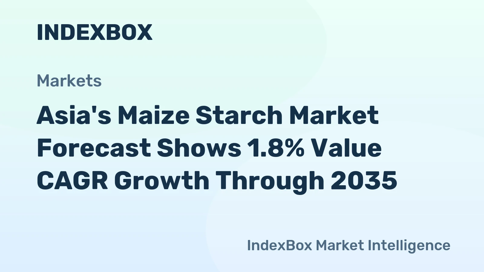 Asia's Maize Starch Market Forecast Shows 1.8% Value CAGR Growth Through 2035