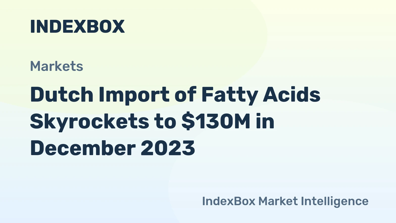 Dutch Import of Fatty Acids Skyrockets to $130M in December 2023