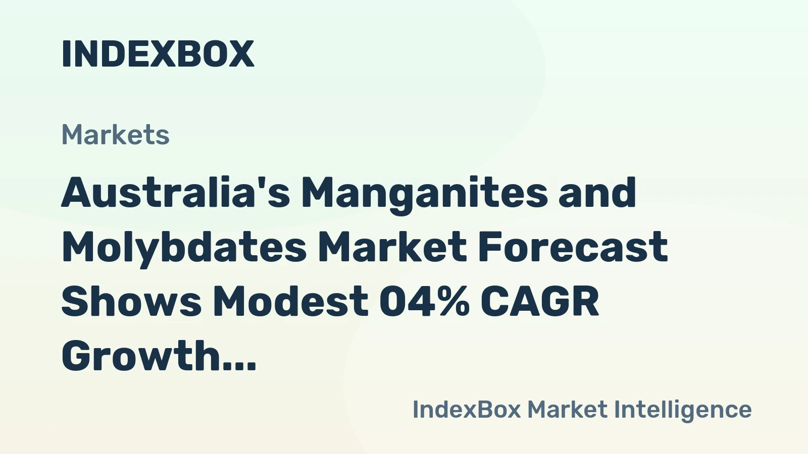 Australia's Manganites and Molybdates Market Forecast Shows Modest 04% CAGR Growth Through 2035