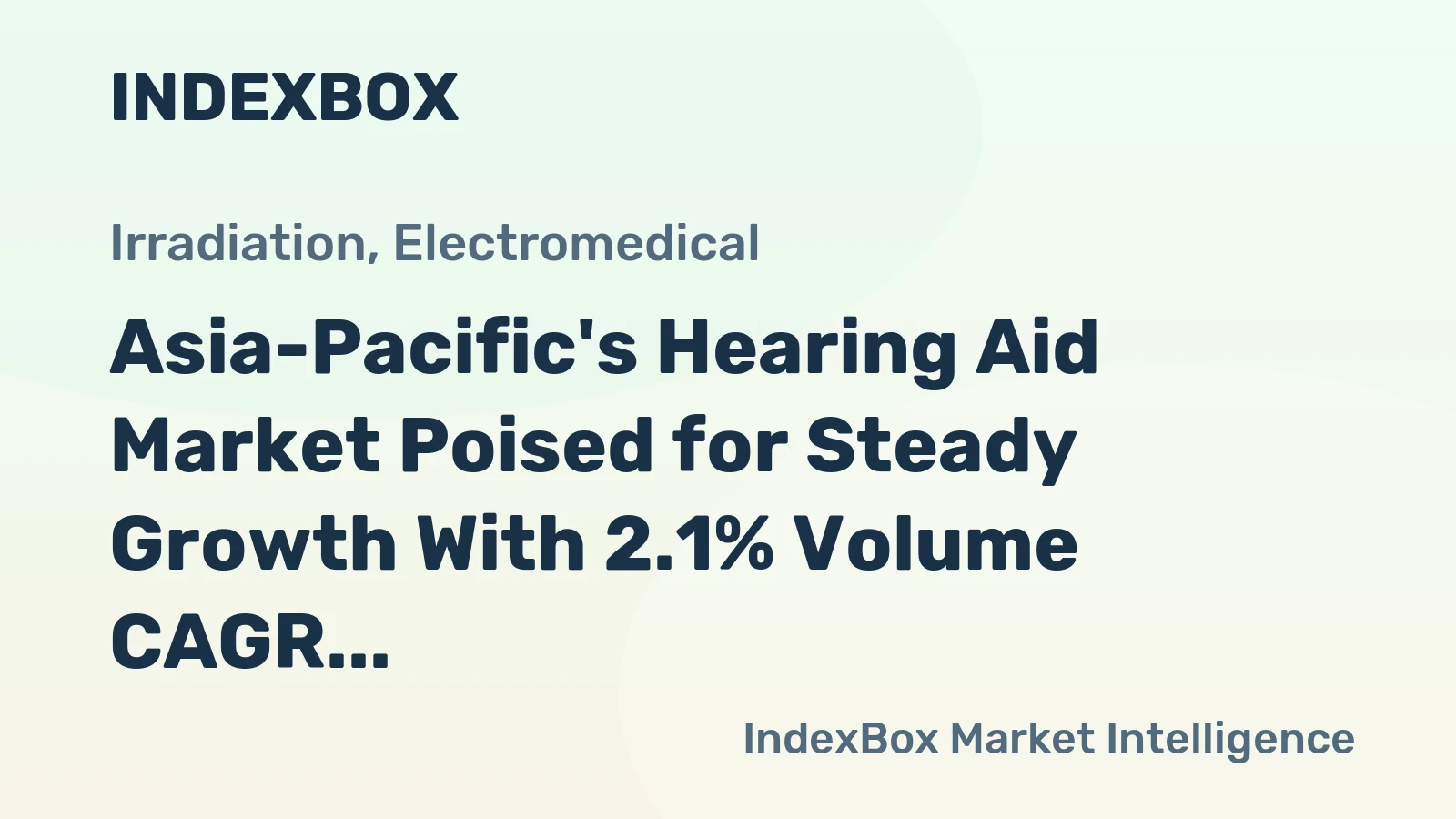 Asia-Pacific's Hearing Aid Market Poised for Steady Growth With 2.1% Volume CAGR Through 2035
