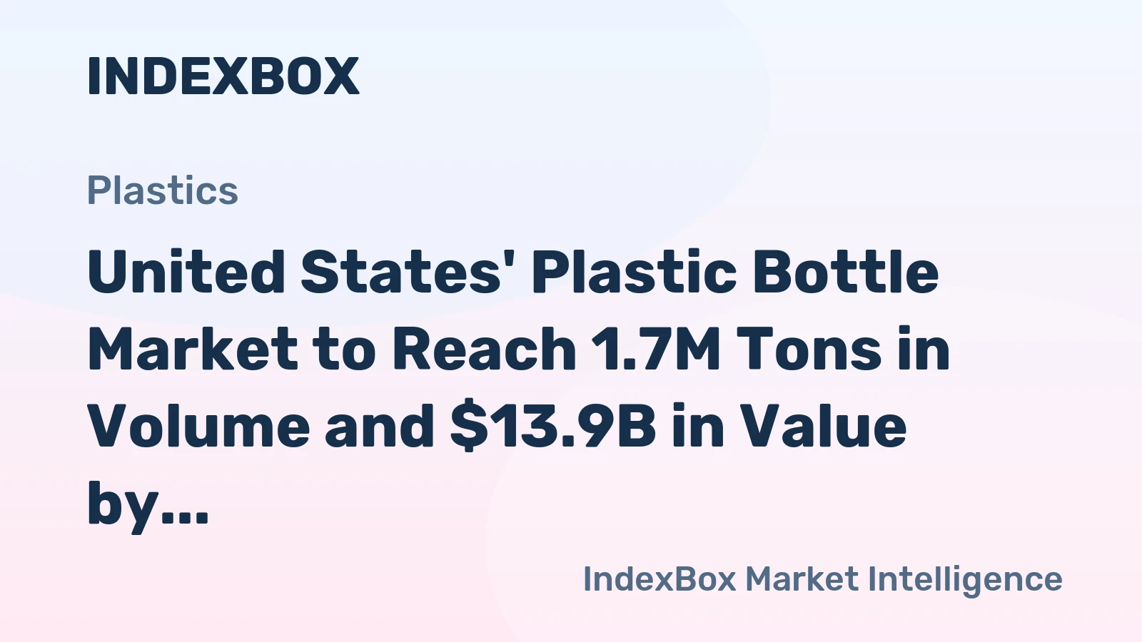 United States' Plastic Bottle Market to Reach 1.7M Tons in Volume and $13.9B in Value by 2035