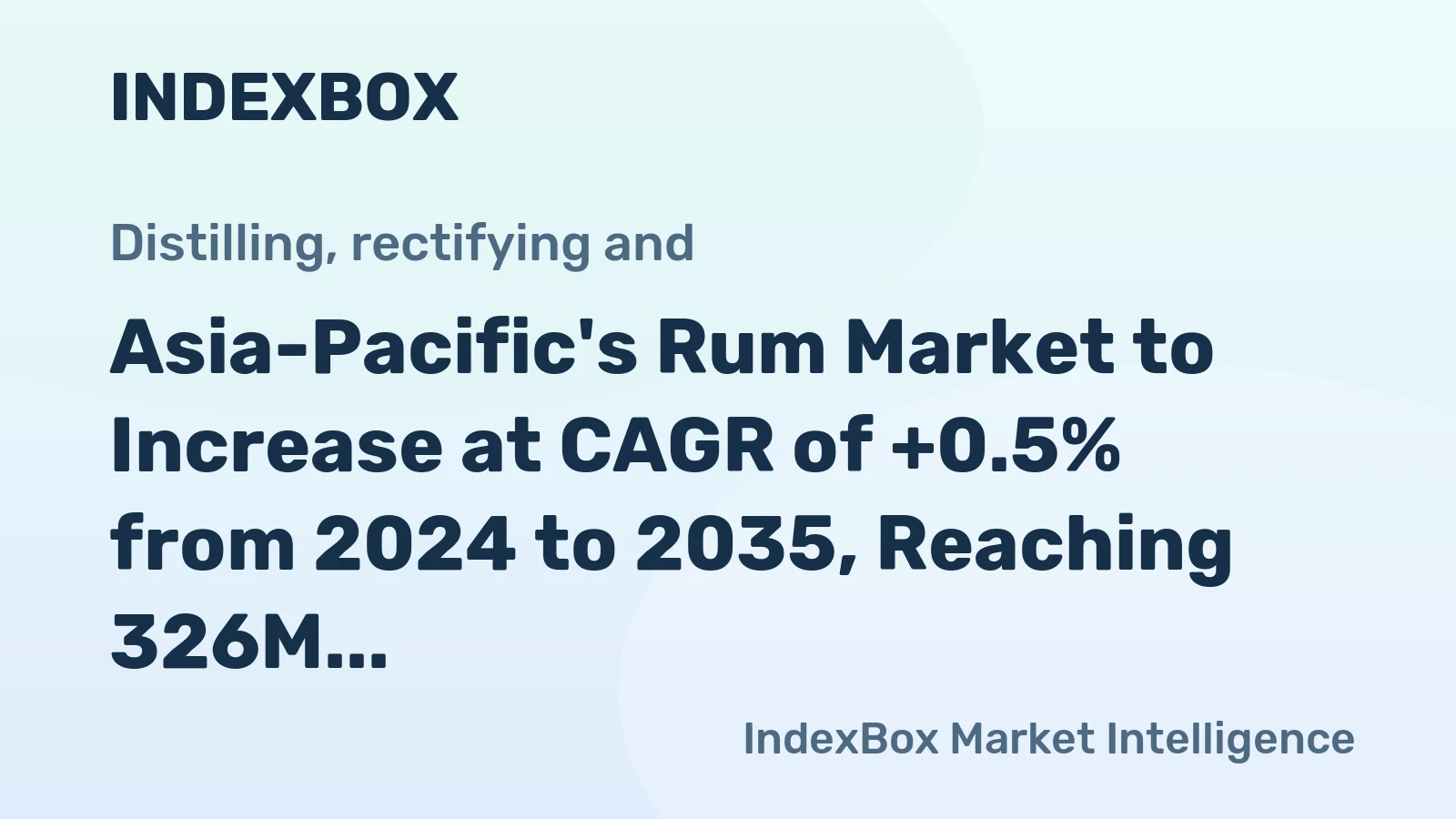 Asia-Pacific's Rum Market to Increase at CAGR of +0.5% from 2024 to 2035, Reaching 326M Litres