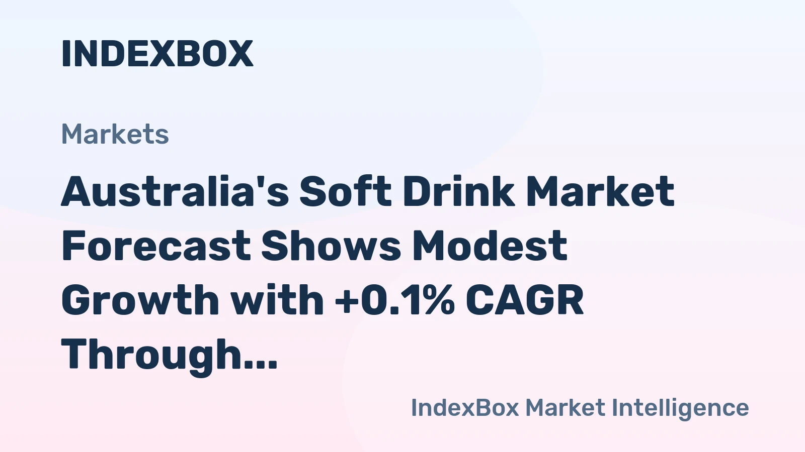 Australia's Soft Drink Market Forecast Shows Modest Growth with +0.1% CAGR Through 2035