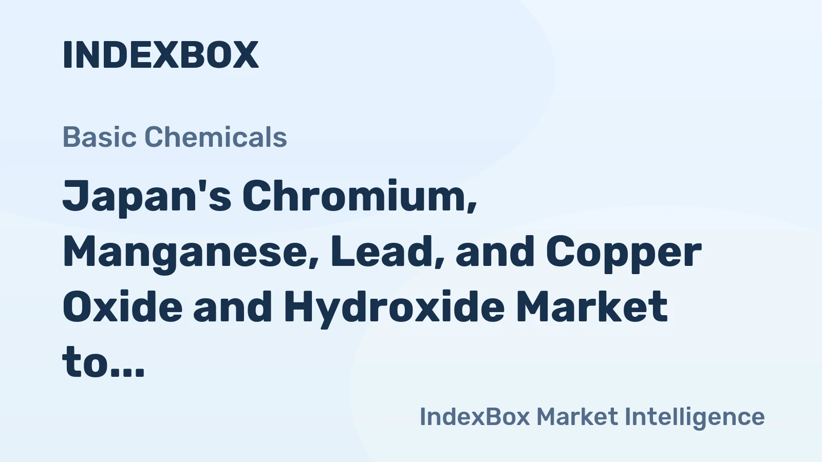 Japan's Chromium, Manganese, Lead, and Copper Oxide and Hydroxide Market to Exhibit Modest Growth with +1.0% CAGR from 2024 to 2035