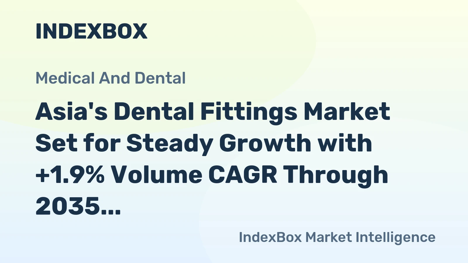 Asia's Dental Fittings Market Set for Steady Growth with +1.9% Volume CAGR Through 2035