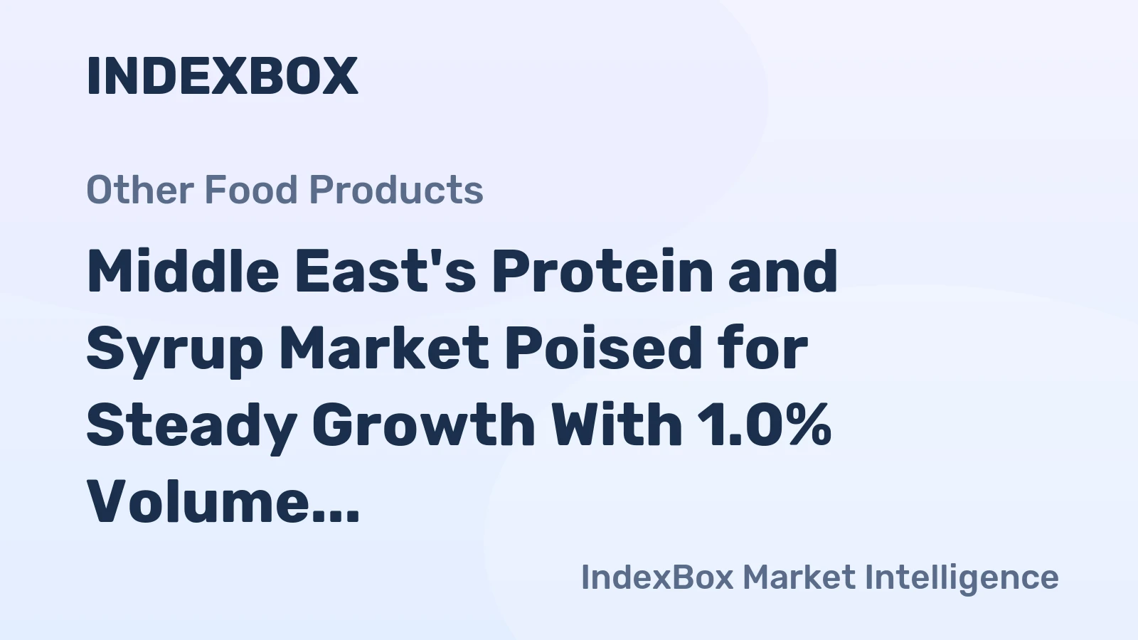 Middle East's Protein and Syrup Market Poised for Steady Growth With 1.0% Volume CAGR Through 2035