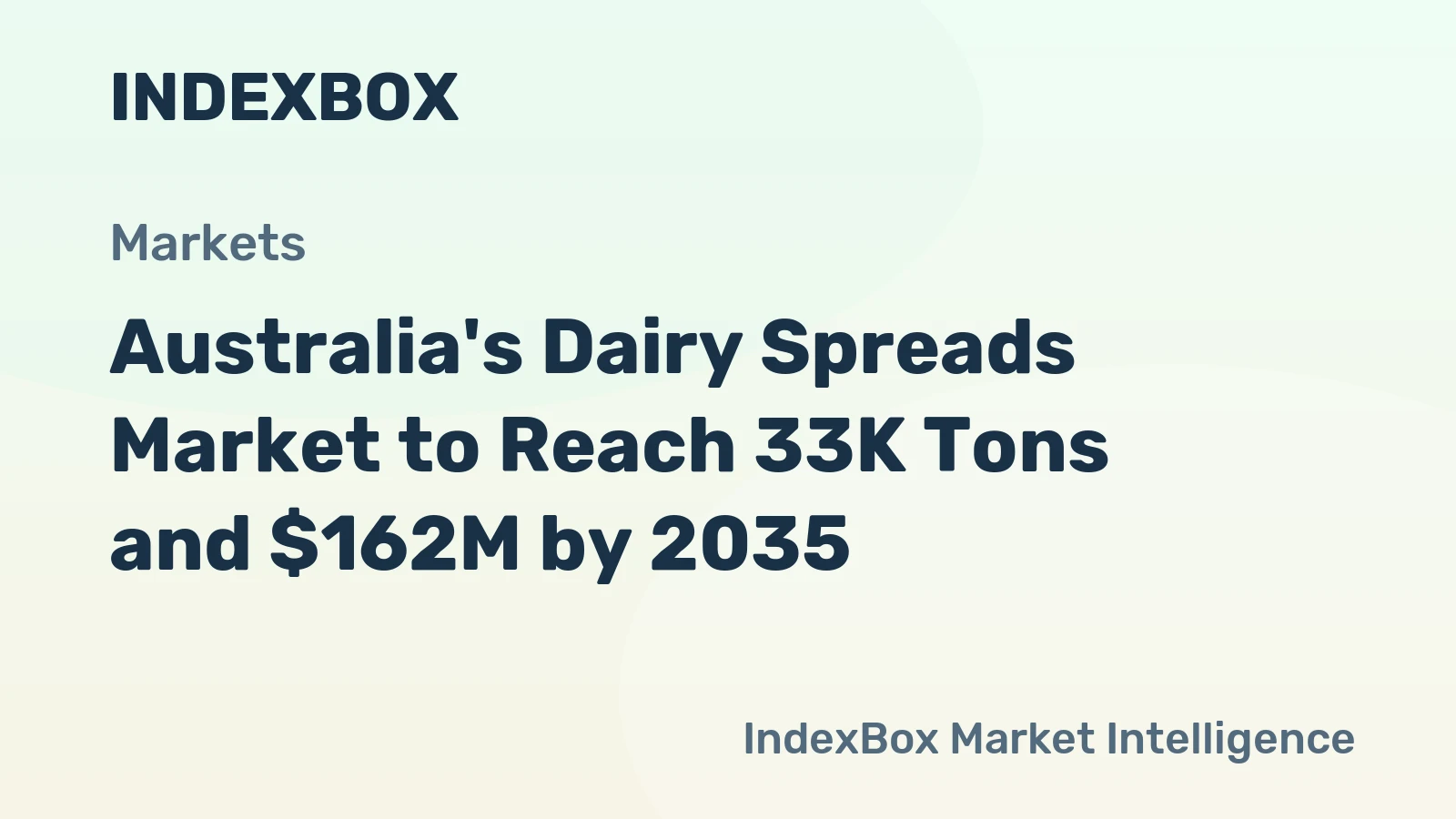 Australia's Dairy Spreads Market to Reach 33K Tons and $162M by 2035