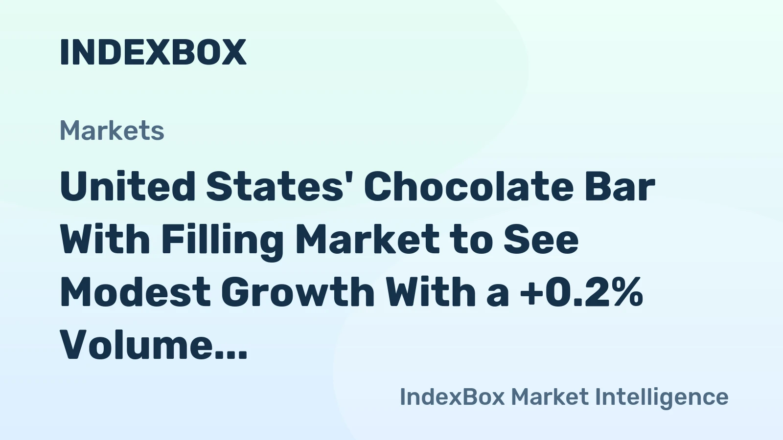 United States' Chocolate Bar With Filling Market to See Modest Growth With a +0.2% Volume CAGR