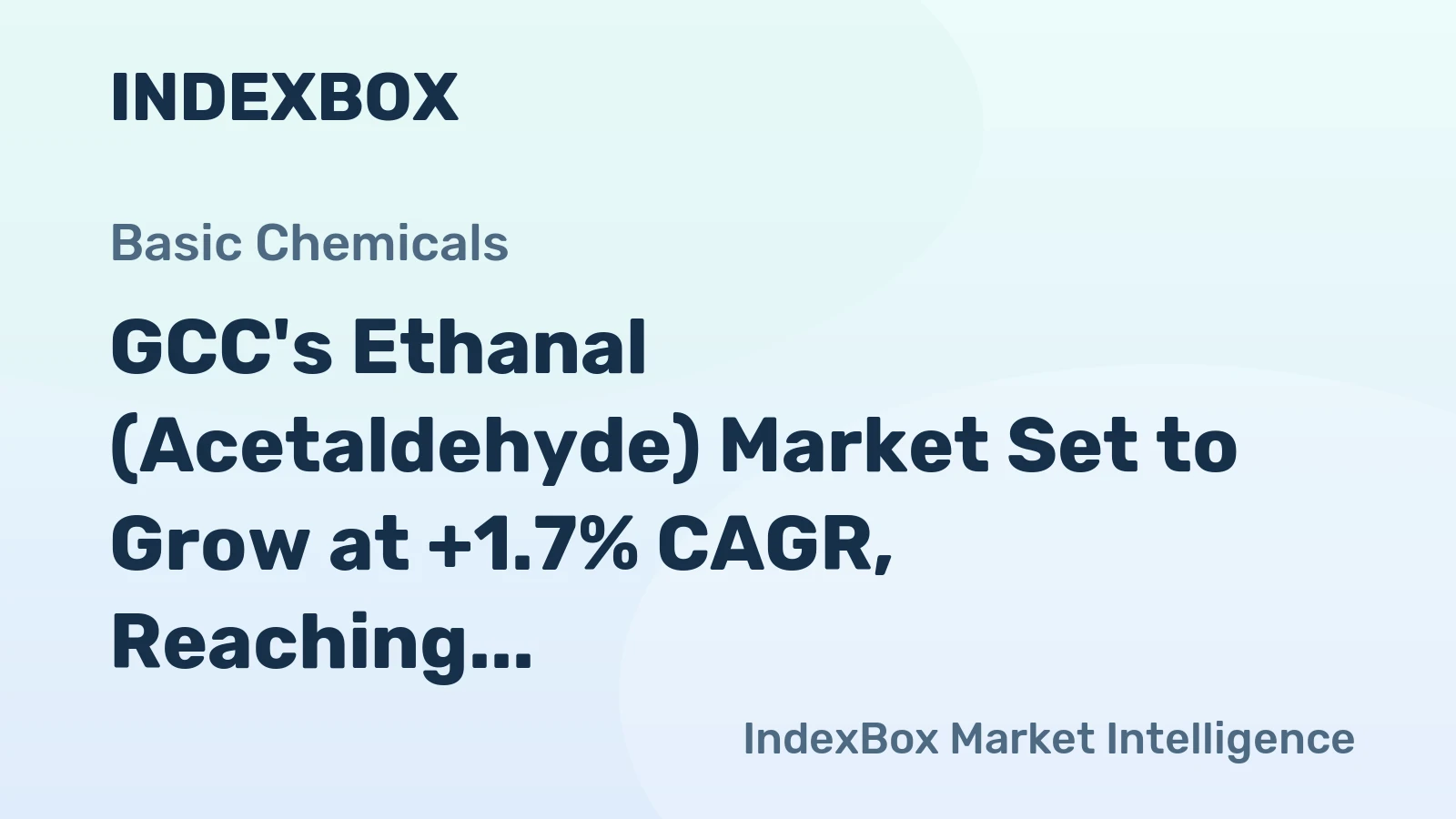 GCC's Ethanal (Acetaldehyde) Market Set to Grow at +1.7% CAGR, Reaching 22K Tons by 2035