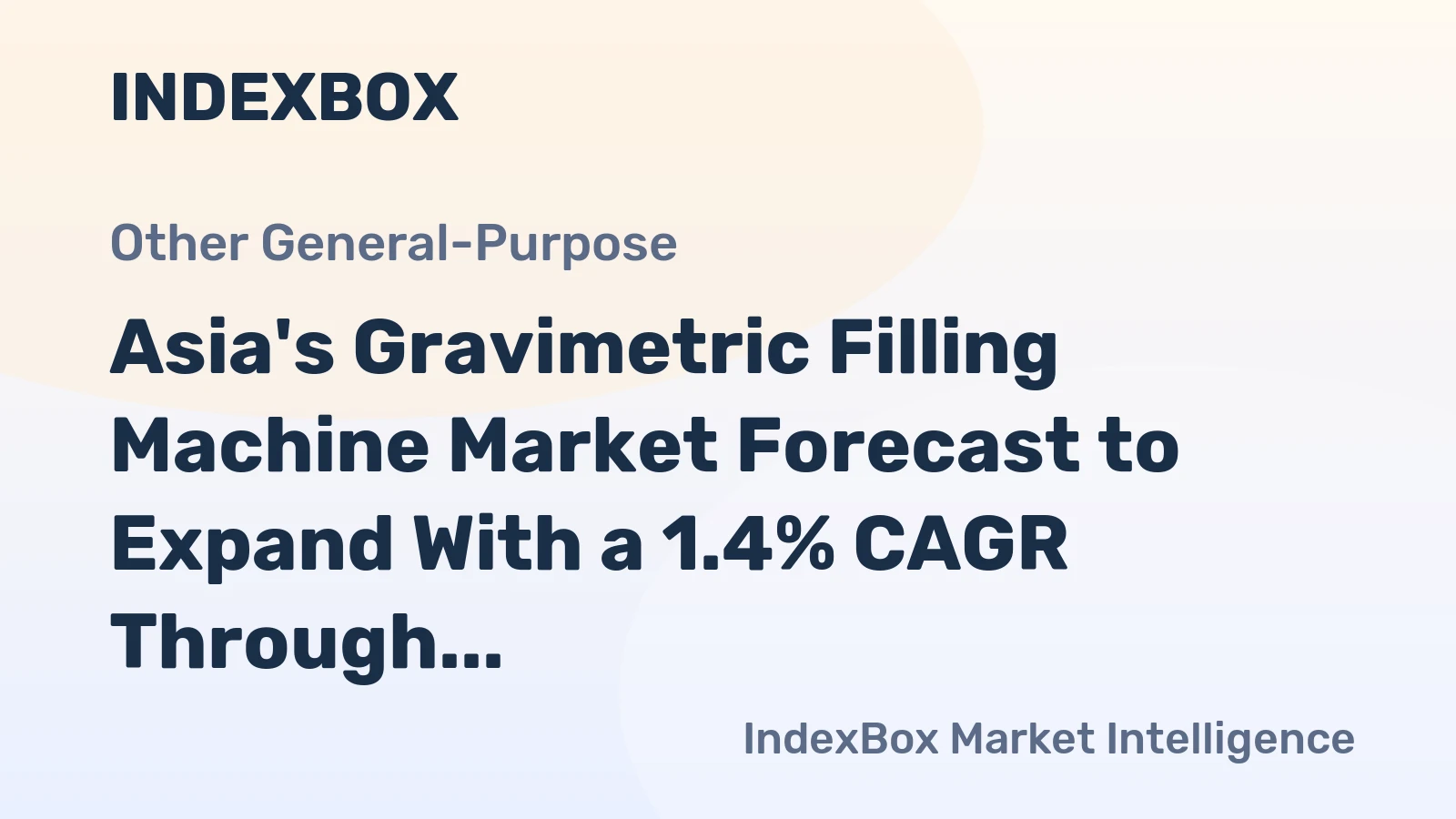 Asia's Gravimetric Filling Machine Market Forecast to Expand With a 1.4% CAGR Through 2035