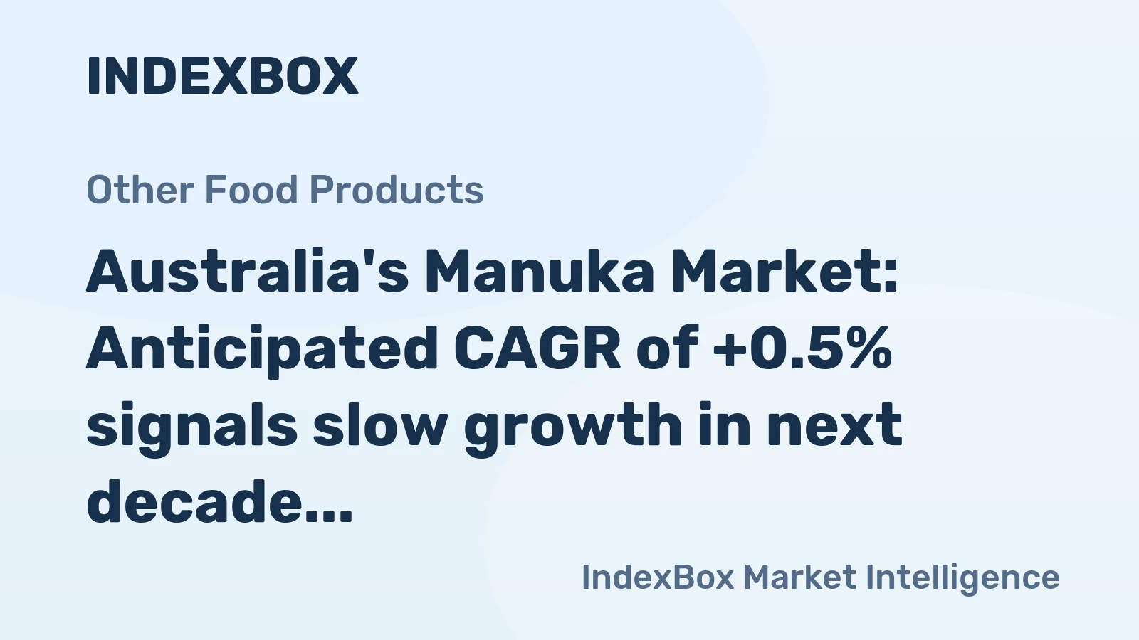 Australia's Manuka Market: Anticipated CAGR of +0.5% signals slow growth in next decade