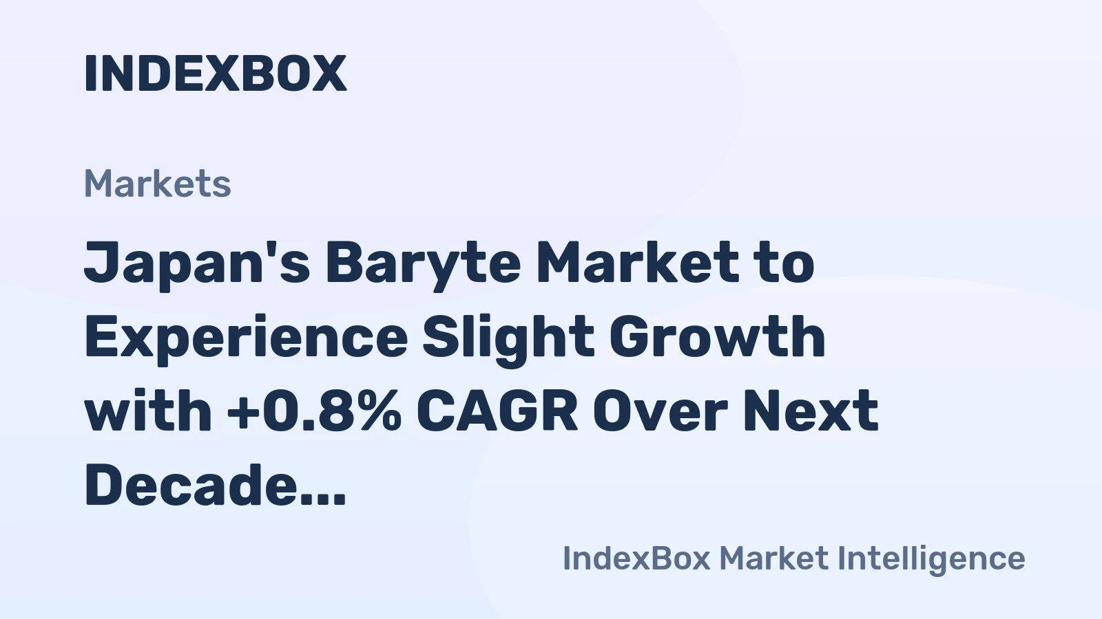 Japan's Baryte Market to Experience Slight Growth with +0.8% CAGR Over Next Decade