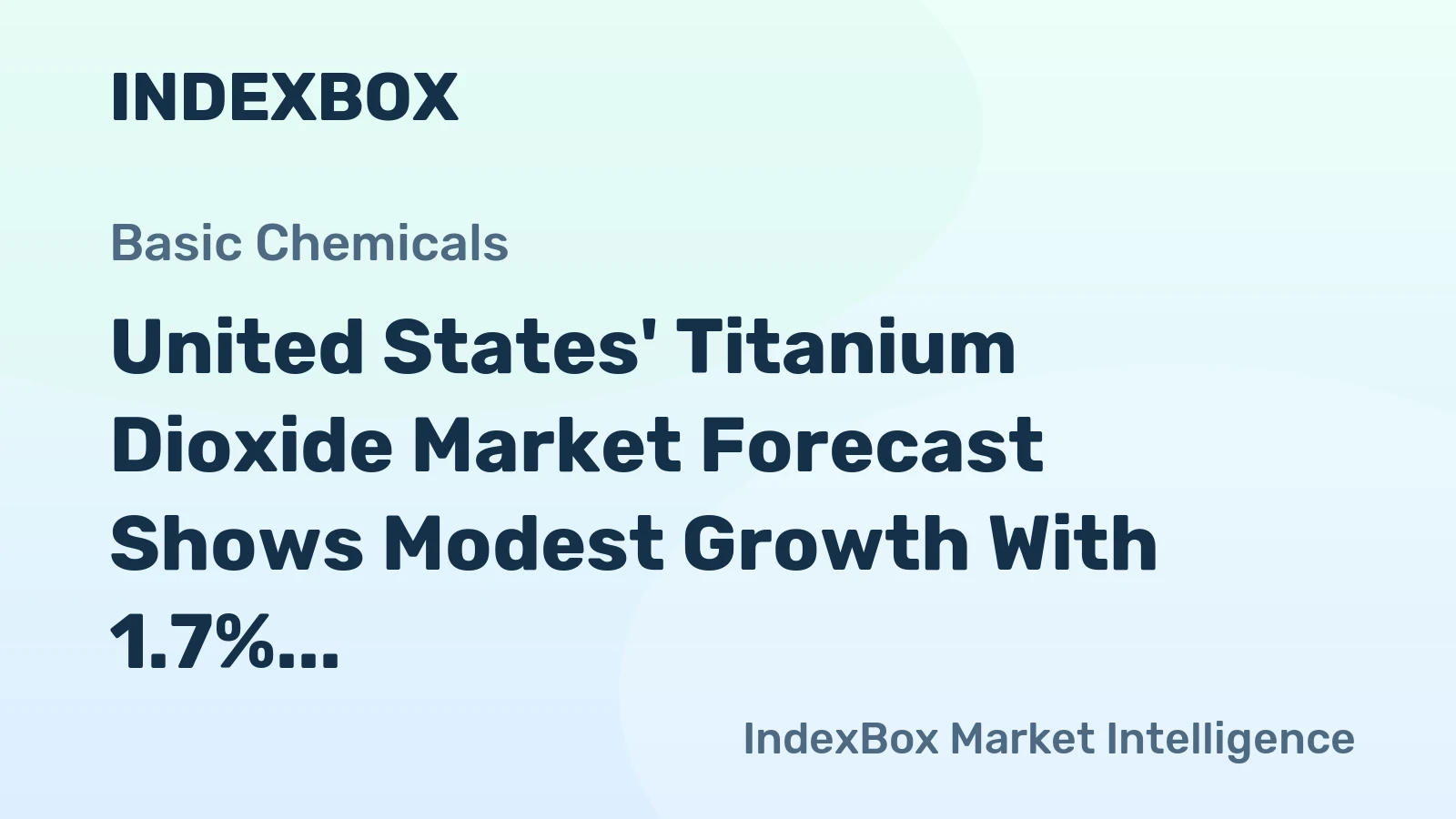 United States' Titanium Dioxide Market Forecast Shows Modest Growth With 1.7% CAGR Through 2035