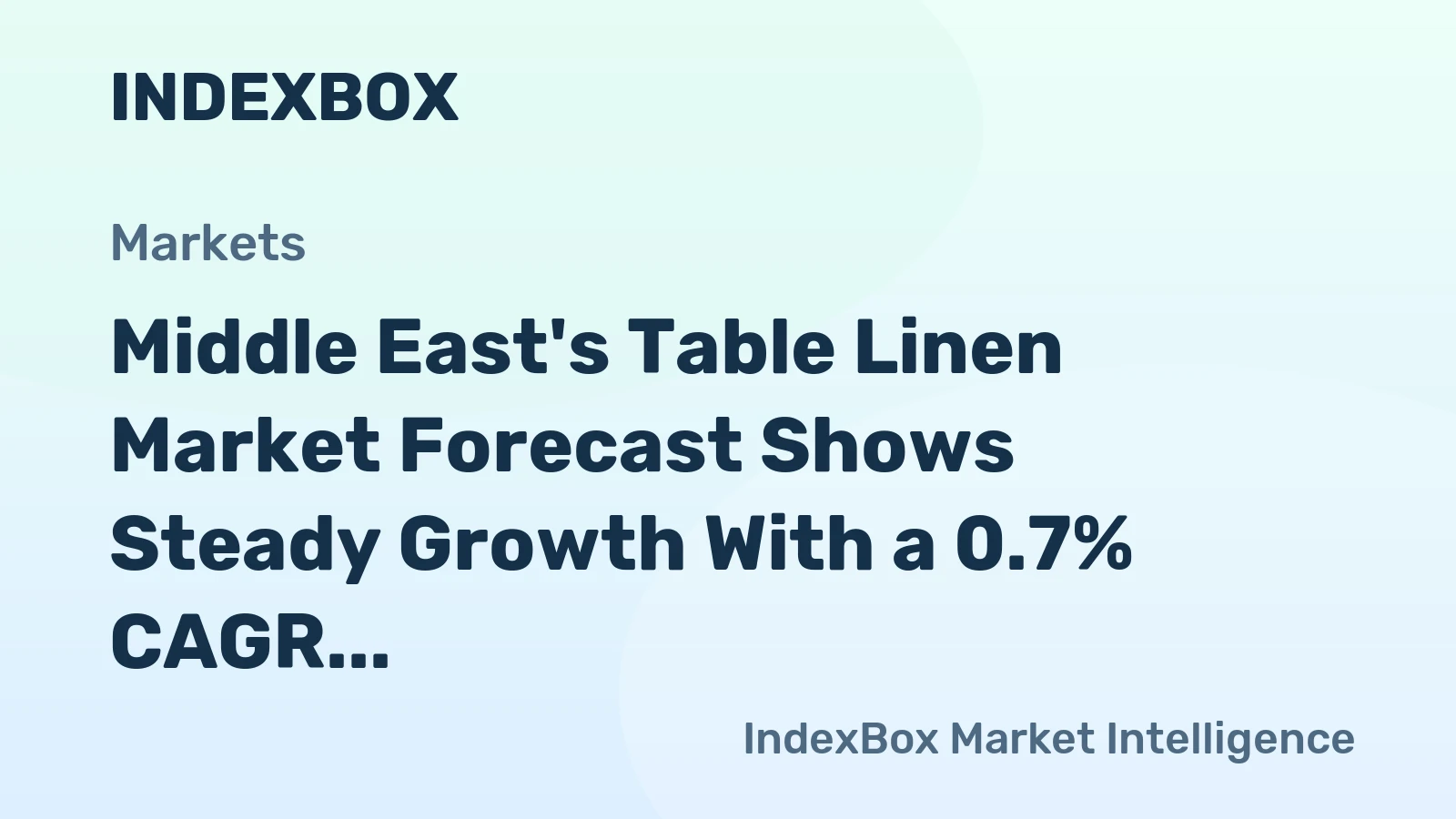 Middle East's Table Linen Market Forecast Shows Steady Growth With a 0.7% CAGR Through 2035