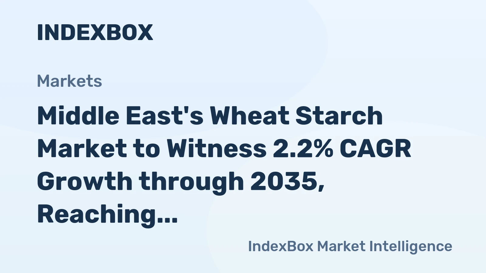 Middle East's Wheat Starch Market to Witness 2.2% CAGR Growth through 2035, Reaching $710M in Value