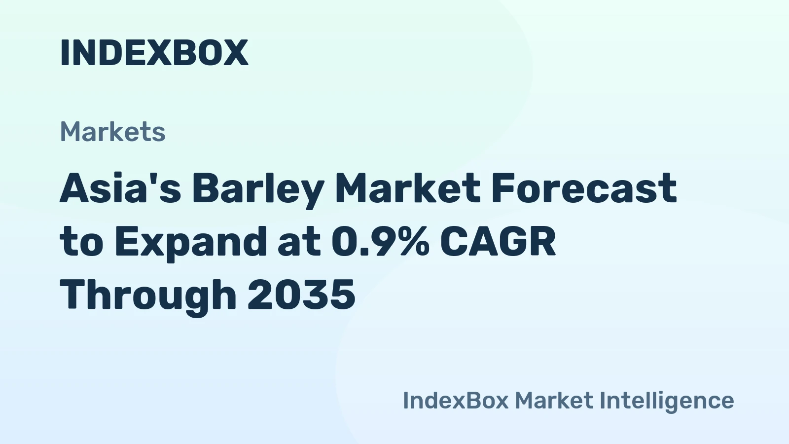 Asia's Barley Market Forecast to Expand at 0.9% CAGR Through 2035