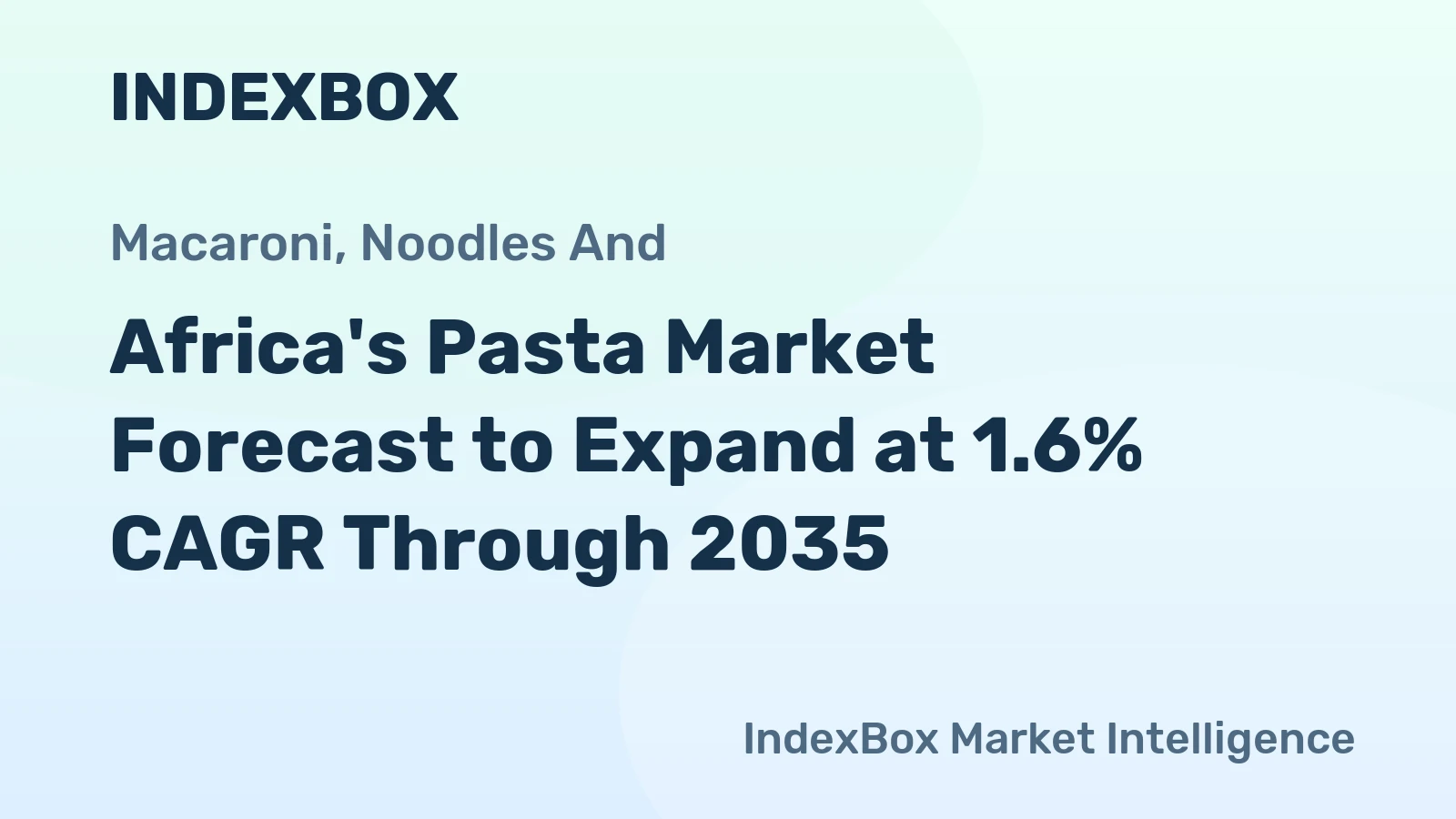 Africa's Pasta Market Forecast to Expand at 1.6% CAGR Through 2035