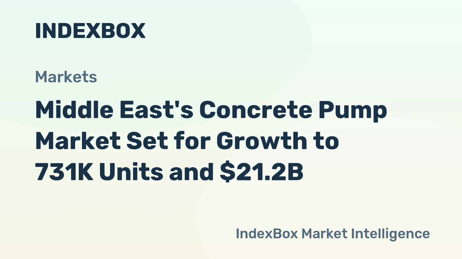 Middle East's Concrete Pump Market Set for Growth to 731K Units and $21.2B
