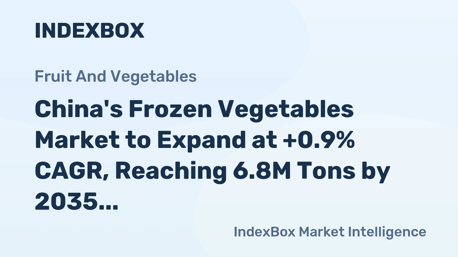 China's Frozen Vegetables Market to Expand at +0.9% CAGR, Reaching 6.8M Tons by 2035