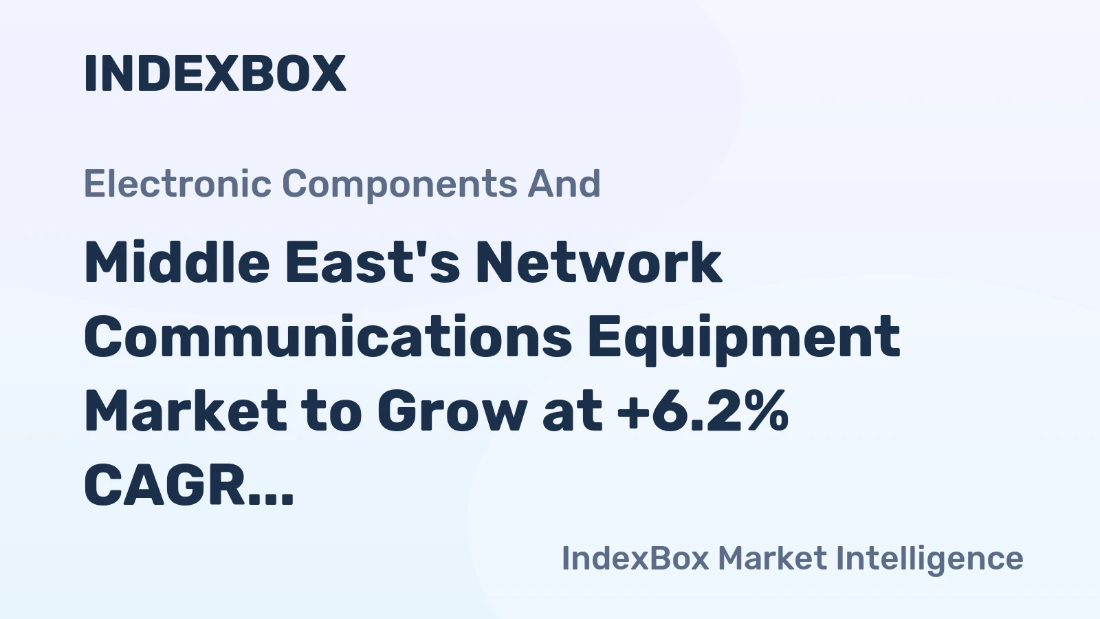 Middle East's Network Communications Equipment Market to Grow at +6.2% CAGR by 2035