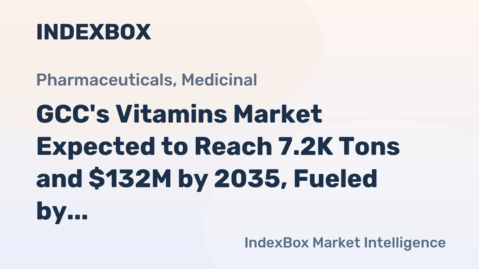 GCC's Vitamins Market Expected to Reach 7.2K Tons and $132M by 2035, Fueled by Growing Demand