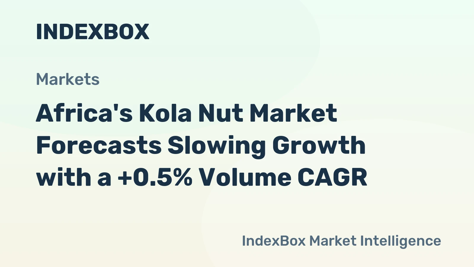 Africa's Kola Nut Market Forecasts Slowing Growth with a +0.5% Volume CAGR