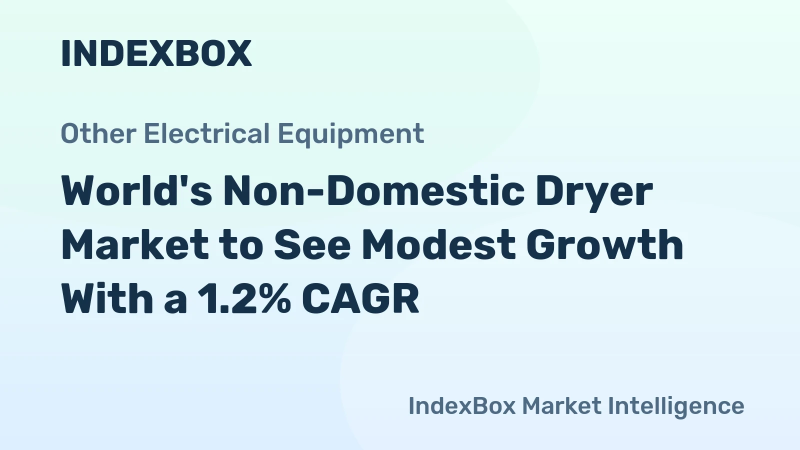 World's Non-Domestic Dryer Market to See Modest Growth With a 1.2% CAGR